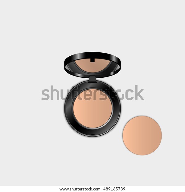 Realistic Puff Box Face Powder Mirrow Stock Vector (Royalty Free ...