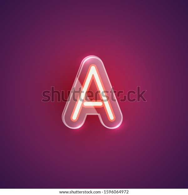 Realistic Purple Neon Character Set Plastic Stock Vector (Royalty Free ...
