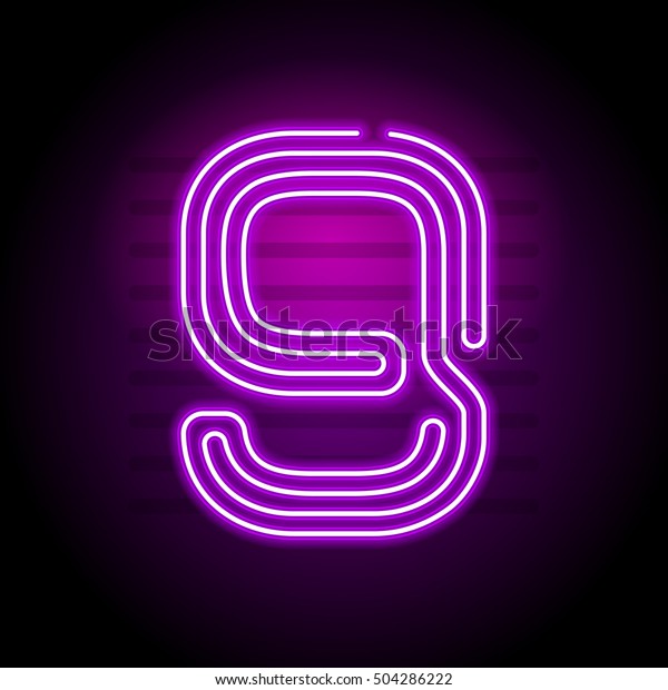 Realistic Purple Neon Numbers Number Neon Stock Vector (Royalty Free ...
