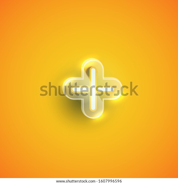 Realistic Purple Neon Plus Sign Plastic Stock Vector (Royalty Free ...