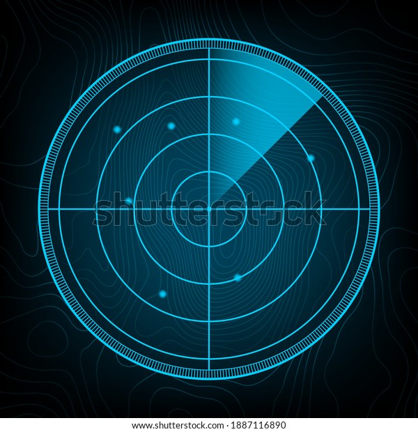Realistic Radar Searching Radar Screen Aims Stock Vector (Royalty Free ...