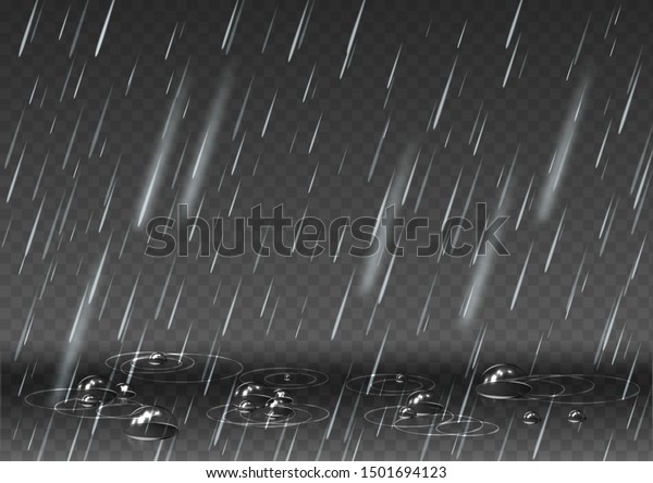 Realistic Rain Bubbles On Floor Transparent Stock Vector (Royalty Free ...