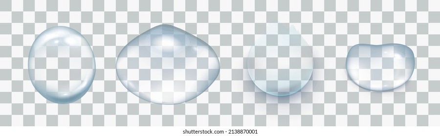 Realistic Rain Drops On Transparent Background Stock Vector (Royalty ...