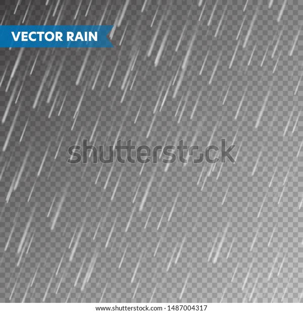 Realistic Rain Texture On Transparent Background Stock Vector (Royalty ...