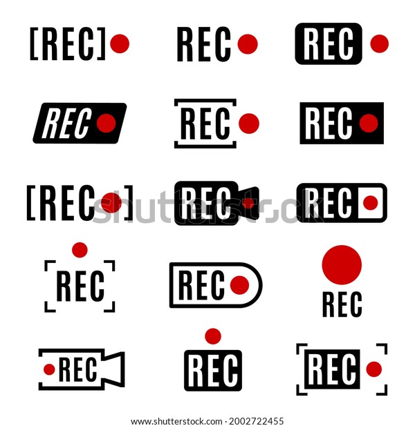 Realistic Recording Sign Vector Illustration Red Stock Vector (Royalty ...