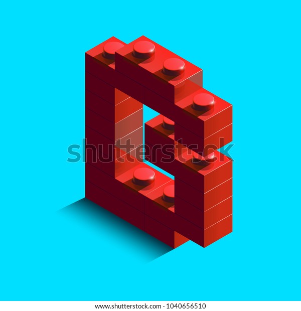 Realistic Red 3d Isometric Letter B Stock Vector (Royalty Free ...