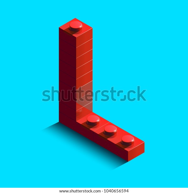 Realistic Red 3d Isometric Letter L Stock Vector (Royalty Free ...