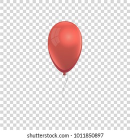 Vector Realistic Isolated Red Balloon Celebration Stock Vector (Royalty ...