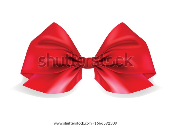 Realistic Red Bow On White Background Stock Vector (Royalty Free ...