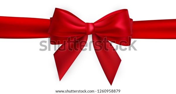 Realistic Red Bow Ribbon Element Decoration Stock Vector (Royalty Free ...