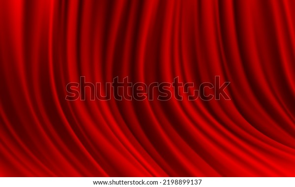 Realistic Red Fabric Strips Wave Background Stock Vector (Royalty Free ...