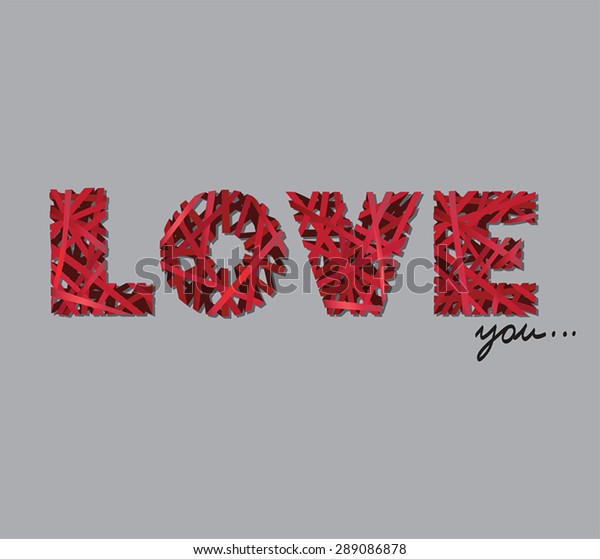 Realistic Red Love Sign Stock Vector (Royalty Free) 289086878 ...