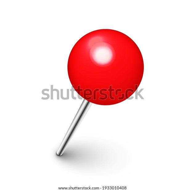 Realistic Red Push Pin Board Tack Stock Vector Royalty Free