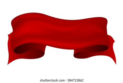 Realistic Red Ribbon Silk Vector Template Stock Vector (Royalty Free ...