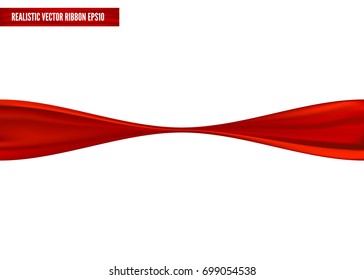 Realistic Red Ribbon Twisted Position: vector de stock (libre de ...