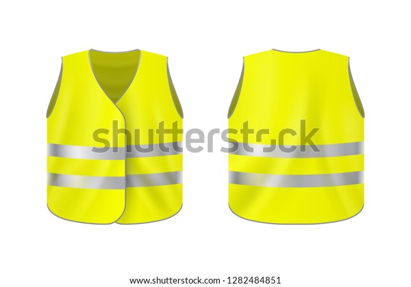 chaleco reflectante realista, vista frontal y: vector de stock (libre ...