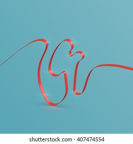 Realistic Ribbon Character Typeset Vector Stock Vector (Royalty Free ...