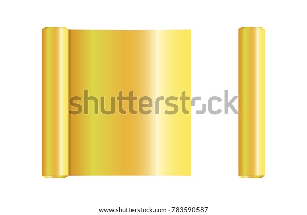 Realistic Roll Golden Foil Vector Illustration Stock Vector (Royalty ...