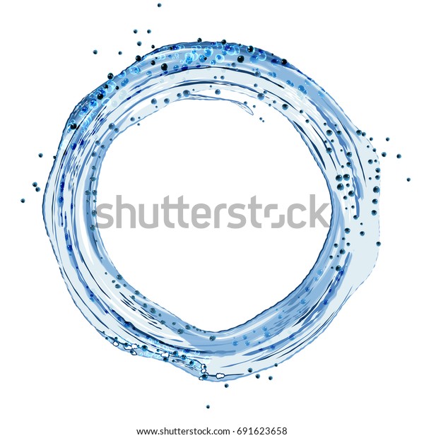 Realistic Round Water Splash Isolated On Stock Vector (Royalty Free ...
