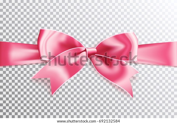 Realistic Satin Pink Bow Knot On Stock Vector (Royalty Free) 692132584 ...