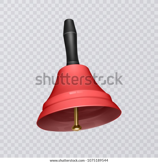 Realistic School Bell Red Color On Stock Vector (Royalty Free ...