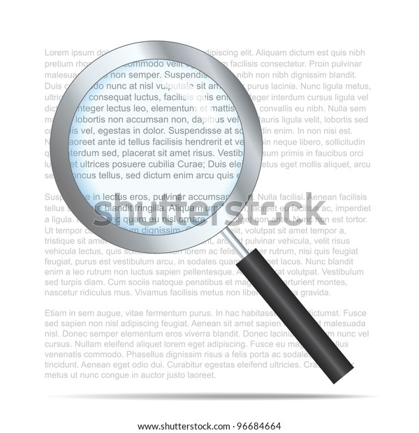 Realistic Search Icon Text On Background Stock Vector (Royalty Free ...
