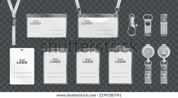 Realistic Set Id Badges Cards Templates Stock Vector (Royalty Free ...