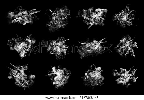 Realistic Set White Smoke Elements Stock Vector (Royalty Free ...