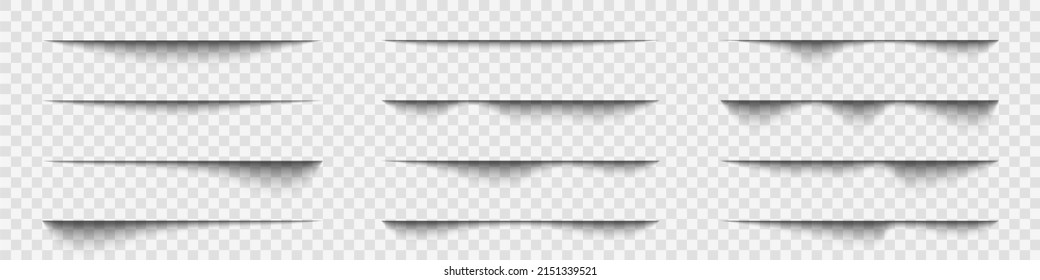 Realistic Shadows Paper Transparent Shadows Shadow Stock Vector ...