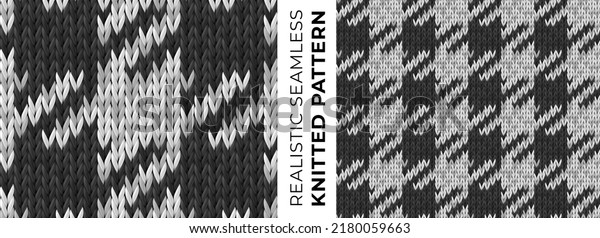 Realistic Shepherds Check Seamless Knitted Pattern Stock Vector ...