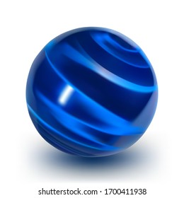 Realistic Shiny Blue Ball Vector Illustration Stock Vector (Royalty ...