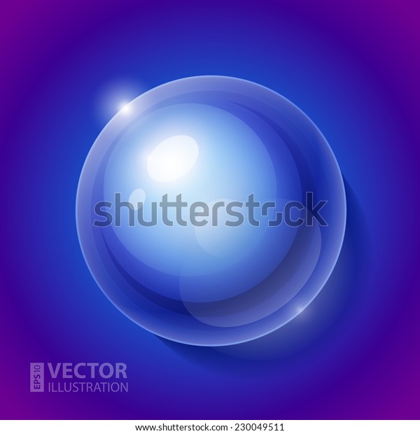 Realistic Shiny Transparent Water Drop Sphere Stock Vector (Royalty ...