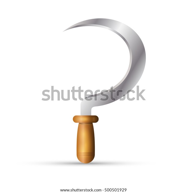 Realistic Sickle Isolated On White Background Stock Vector (Royalty ...