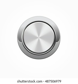 Realistic Silver Circle Button Silver Metal Stock Vector (Royalty Free ...
