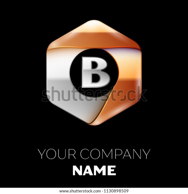 Realistic Silver Letter B Logo Symbol Stock Vector (Royalty Free ...