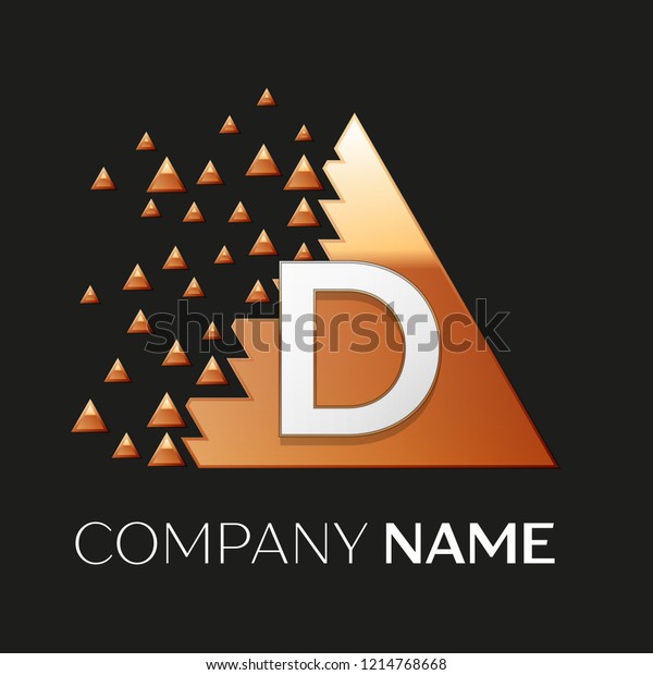 Realistic Silver Letter D Logo Symbol Stock Vector (Royalty Free ...