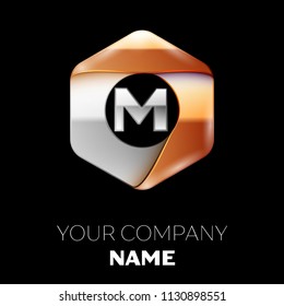 Realistic Silver Letter M Logo Symbol Stock Vector (Royalty Free ...