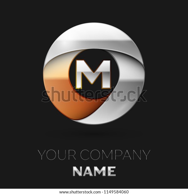 Realistic Silver Letter M Logo Symbol Stock Vector (Royalty Free ...