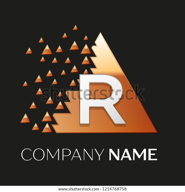 Realistic Silver Letter R Logo Symbol Stock Vector (Royalty Free ...