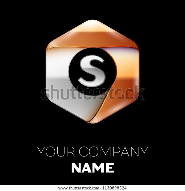 Realistic Silver Letter S Logo Symbol Stock Vector (Royalty Free ...