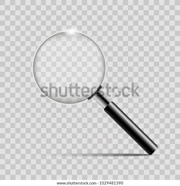 Realistic Silver Magnifier On Transparent Backgroundvector Stock Vector ...