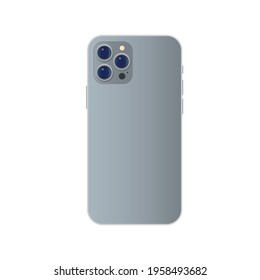 Realistic Silver Modern Smartphone Back View Stock Vector (Royalty Free ...
