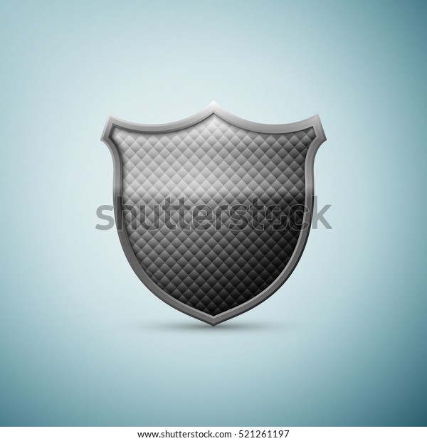 Realistic Silver Shield Emblem Icon Isolated Stock Vector (Royalty Free ...