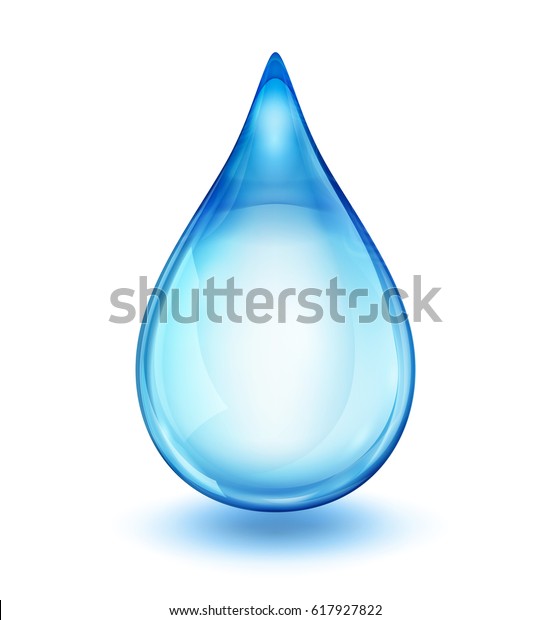 Realistic Single Blue Water Drop Isolated Stock Vector (Royalty Free ...