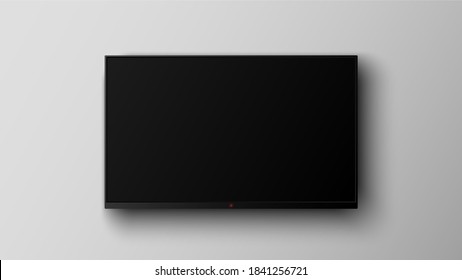 Black Television Screen On Wall Stock Photo (Edit Now) 1199602003