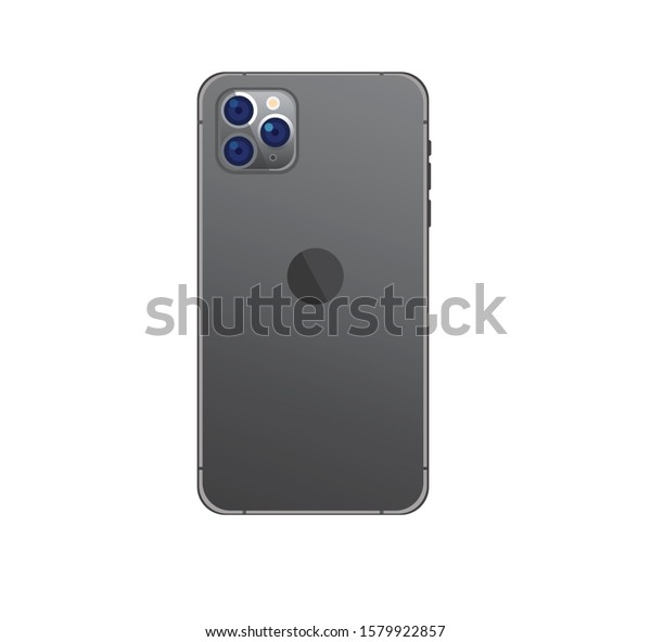 Realistic Smartphone 3 Camera Back Side Stock Vector (Royalty Free ...