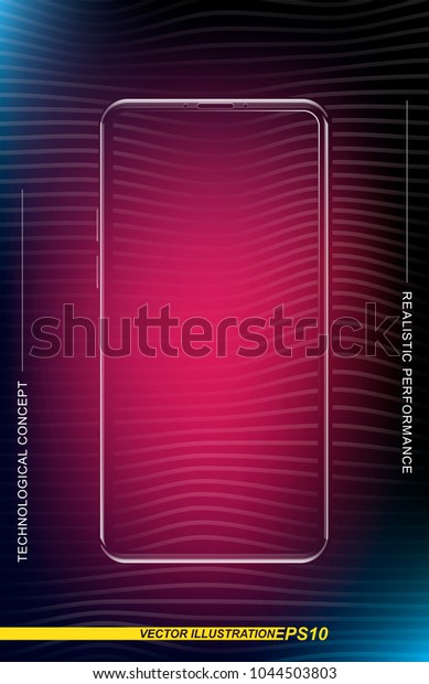Realistic Smartphone Vertical Format Transparent Screen Stock Vector ...