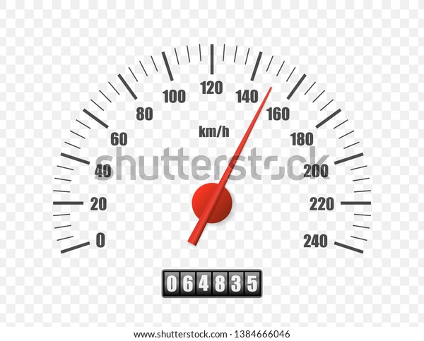Realistic Speedometer Isolated On Transparent Background Stock Vector ...