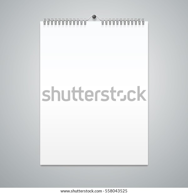 Realistische spiraal kalender sjabloon leeg leeg: stockvector ...