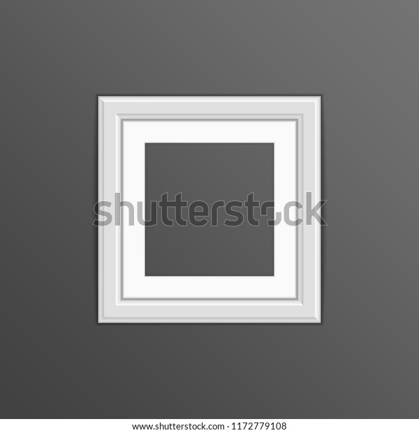 Realistic Square Photo Frame Template Isolated Stock Vector (Royalty ...